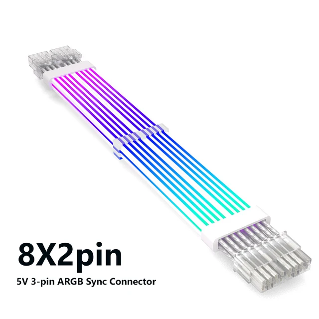 ARGB Power Supply Extension Cable 12+4pin ATX 24Pin GPU 8Pin Bendable ...
