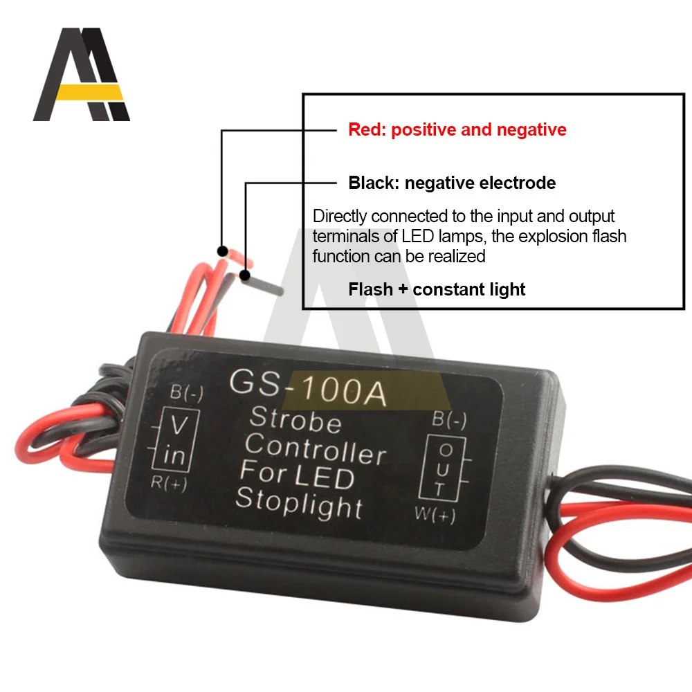 Flash Strobe Controller para Carros, 12-24V, 2A, DC 12-24V, Flash Light, Flasher Board, GS-100A ...