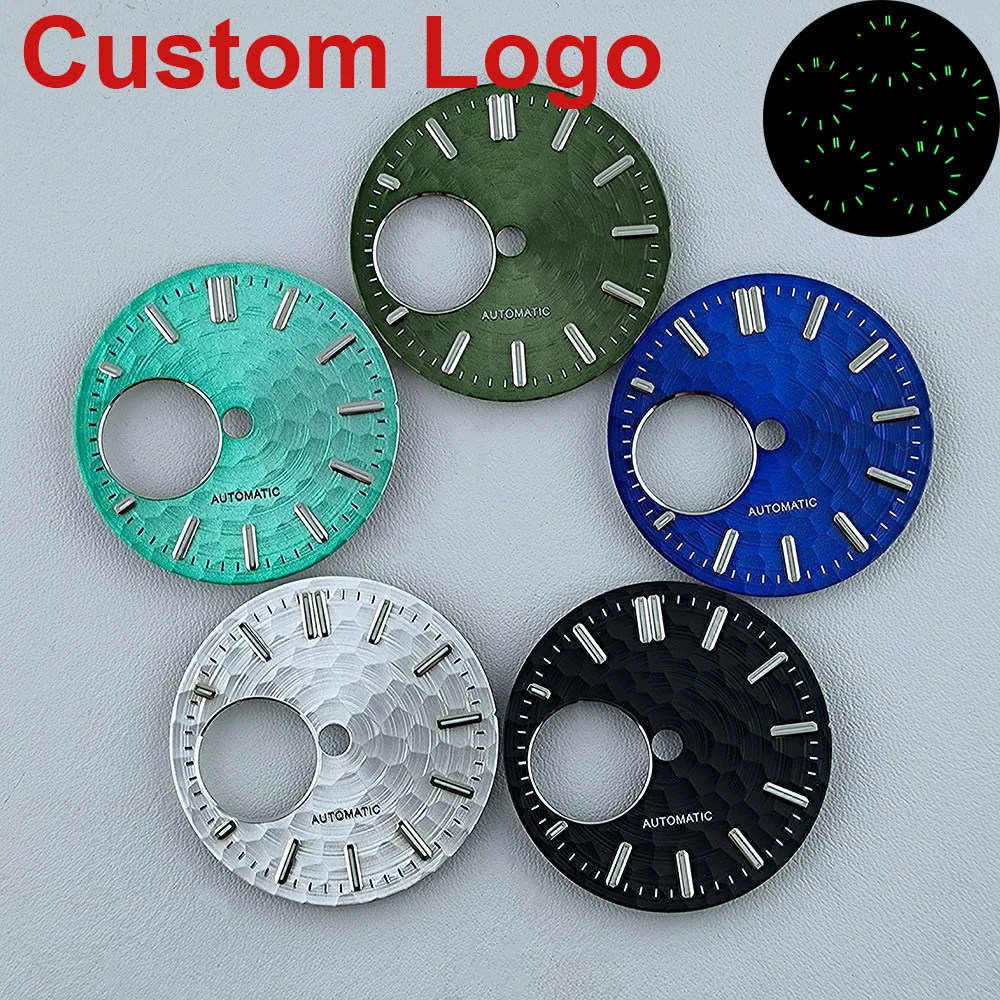 28-5mm-NH38-Dial-S-logo-dial-Custom-logo-Green-Luminous-dial-Suitable ...