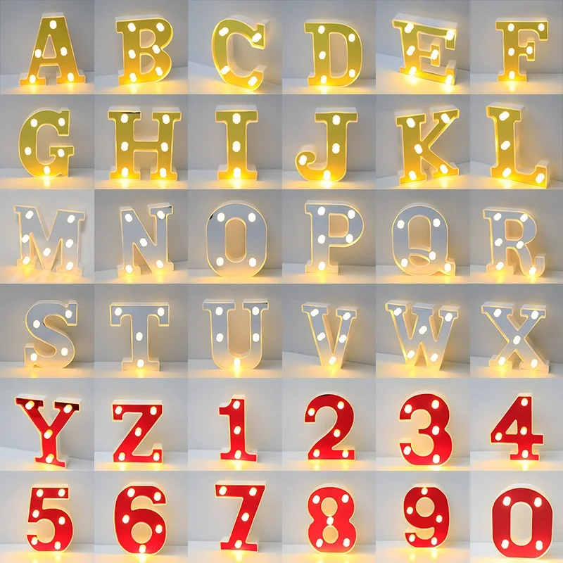 Luz-LED-nocturna-con-letras-en-ingl-s-l-mpara-luminosa-dorada-de-16cm ...