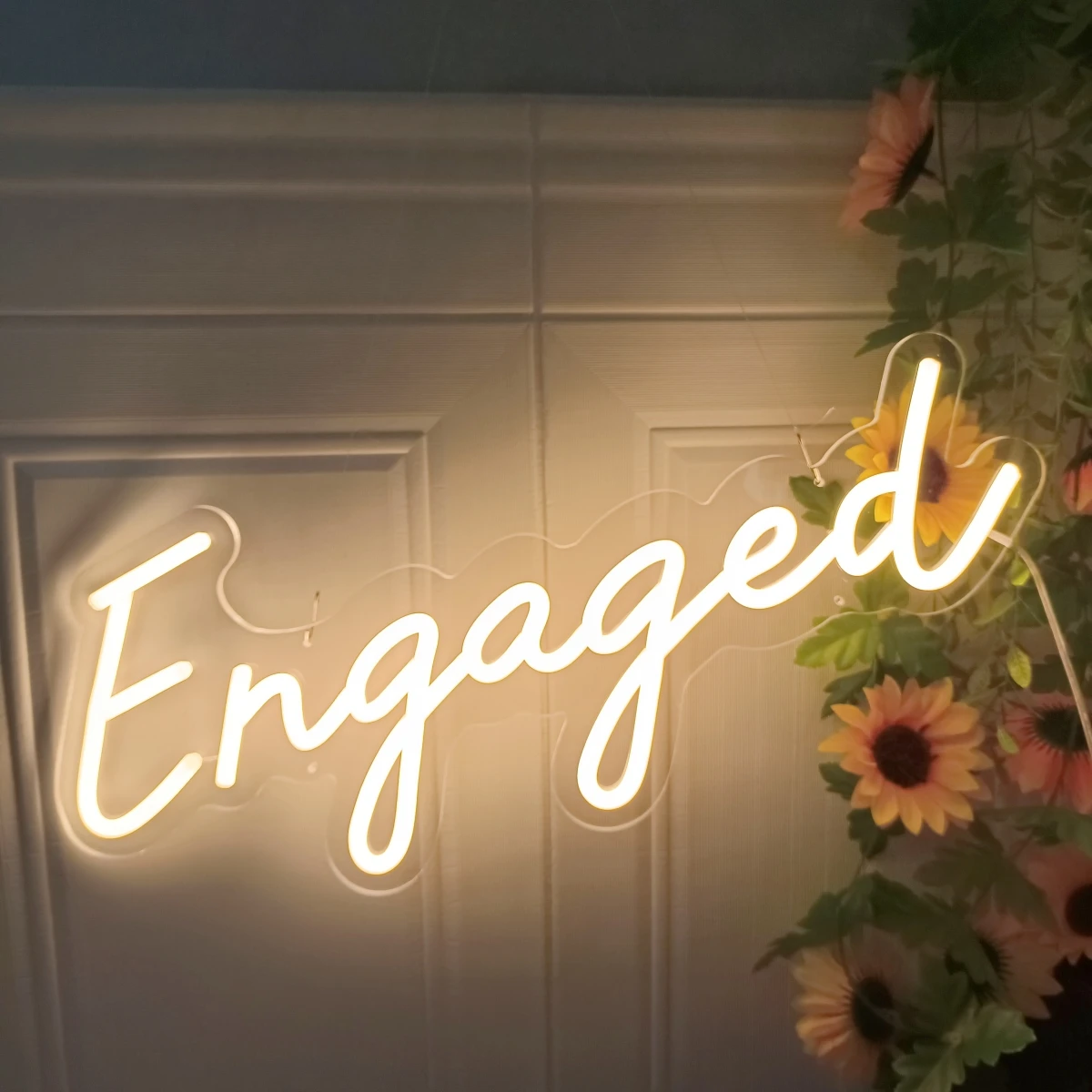 51cm Engaged Neon Sign for Wedding Decor Dimmable Silicone Lights with ...
