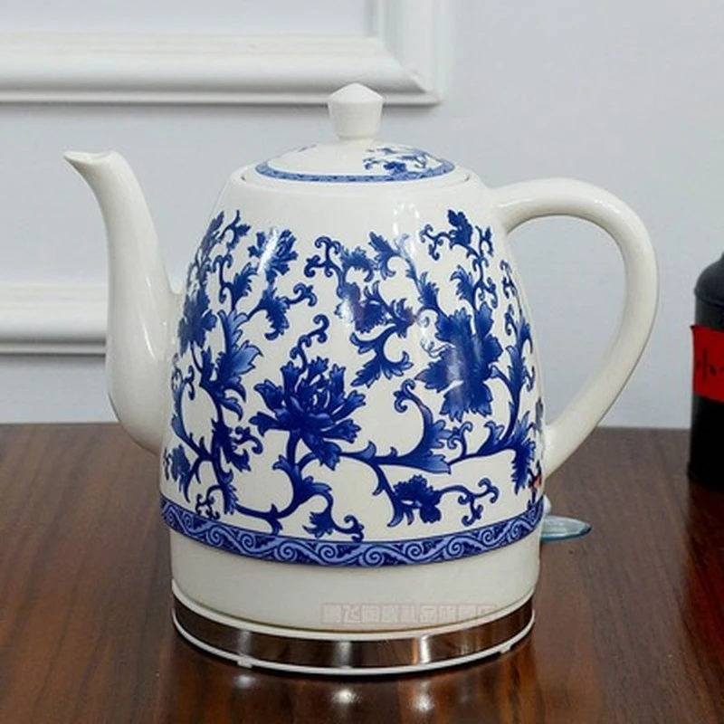 Ceramic Electric Kettle Porcelain Kettle Blue And White Porcelain Foam ...