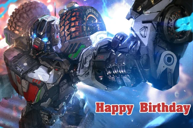 Happy Boy Birthday Transformer Cartoon Backdrop Optimus Universe ...