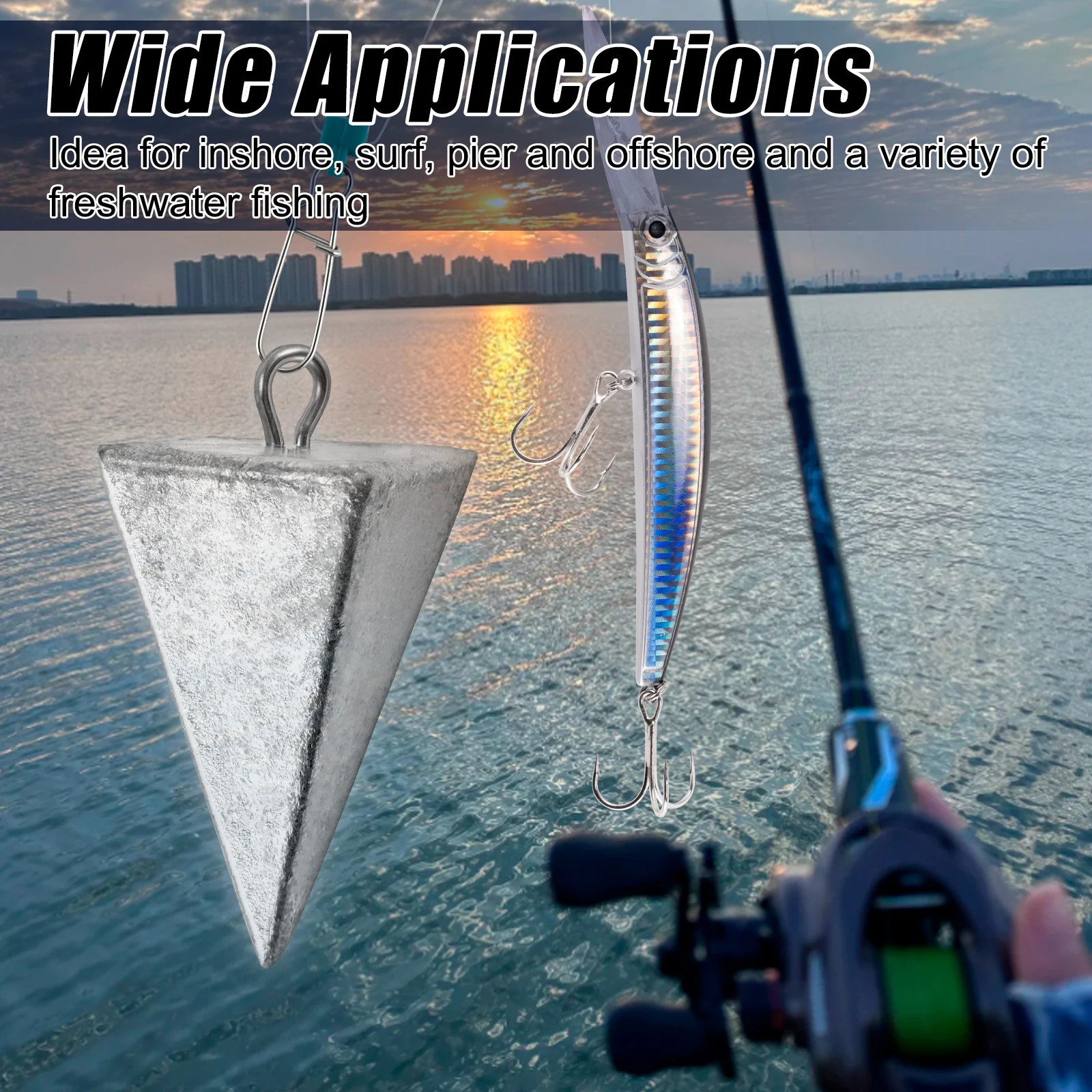 5pcs Pyramid Sinker Fishing Weight Sinker Surf fishing Bottom Rig ...