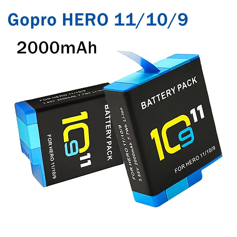 Gopro-Hero-10-Battery-Replacement-2000mAh-Gopro-HERO11-10-9-Camera ...