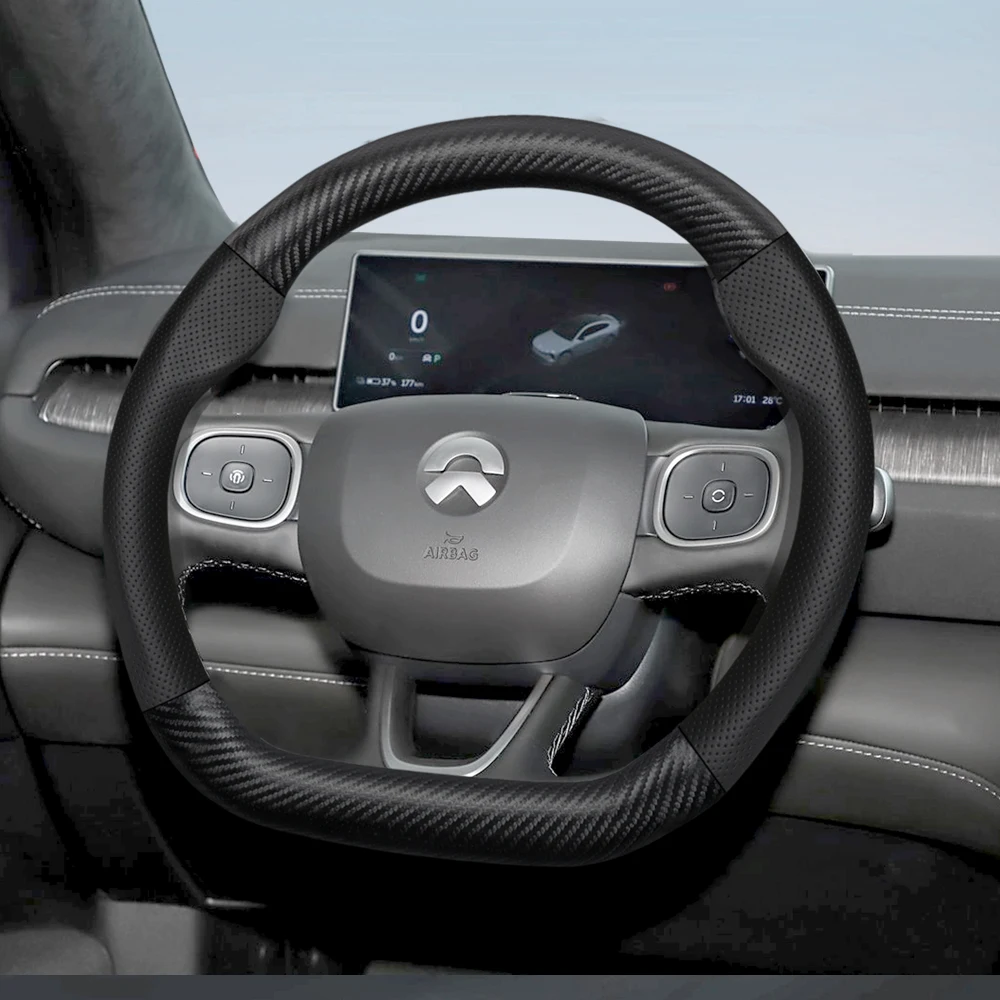 Suitable for Nio Breathable Leather Matte Carbon Fiber Texture Steering ...