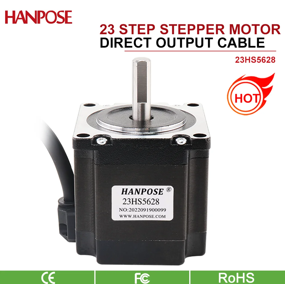 HANPOSE-Straight-out-1M-NEMA-23-Stepper-Motor-23HS5628-56mm-2-8A-126N ...