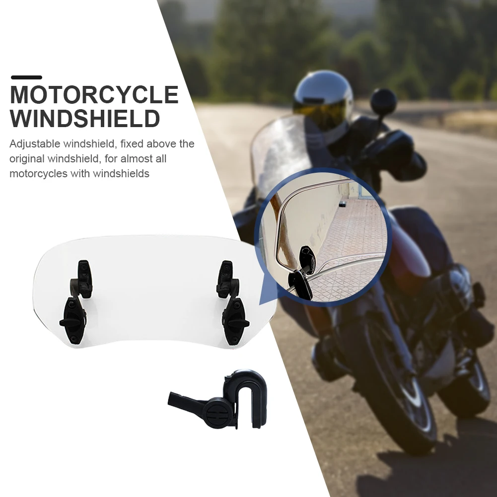 Universal-Motorcycle-Windshield-Adjustable-Rainscreen-Mirror-Clamp-On ...