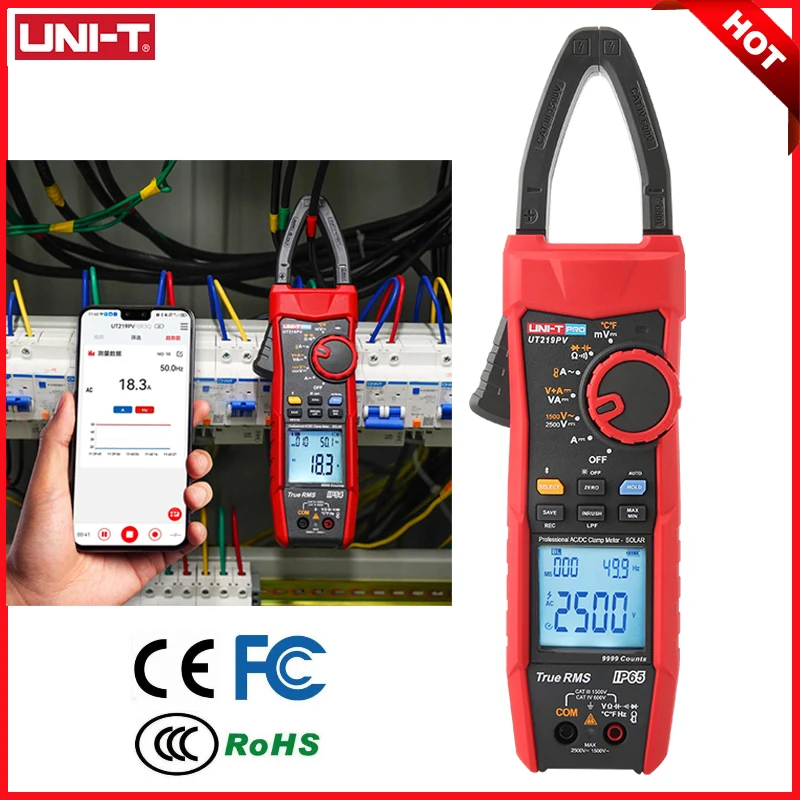 UNI-T-UT219PV-Clamp-Meter-AC-DC-Pliers-Ammeter-Voltmeter-1000A-1500V ...