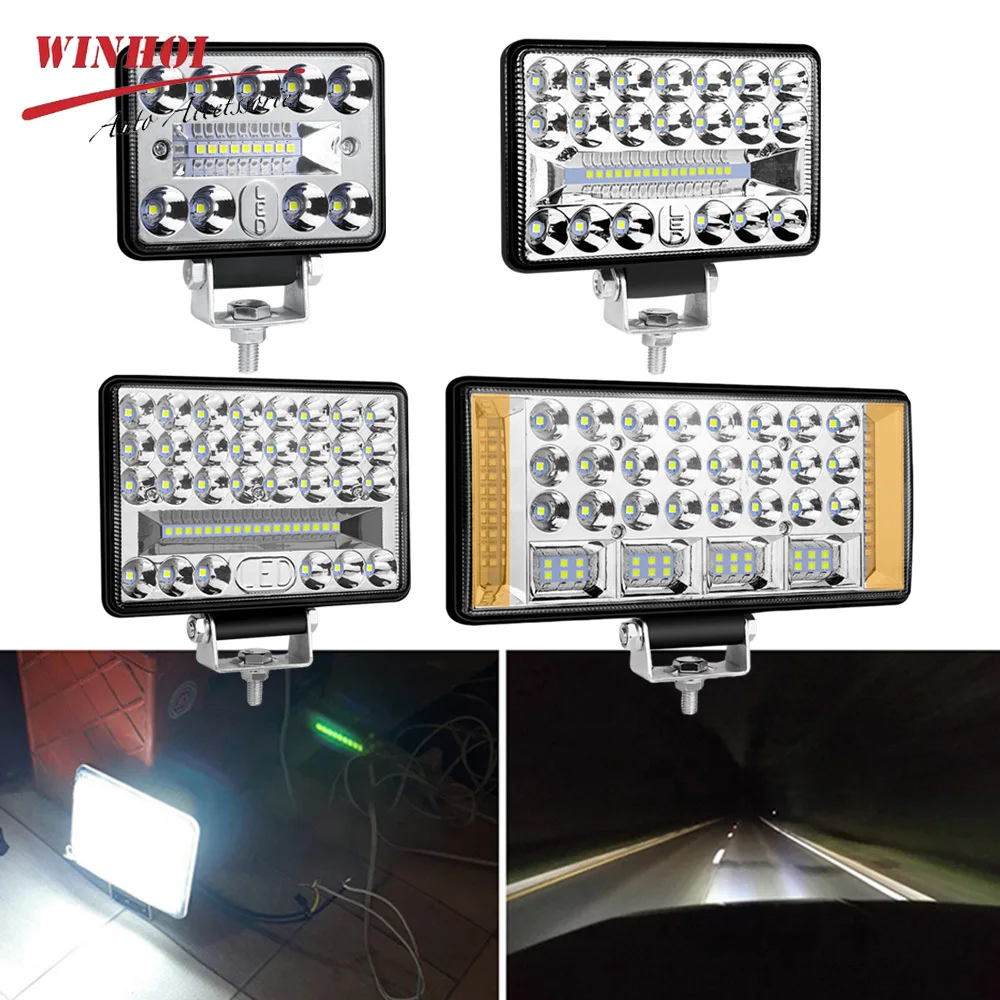 12-24V Led Headlights Offroad 4x4 Spotlights Long Range Tractor Truck ...
