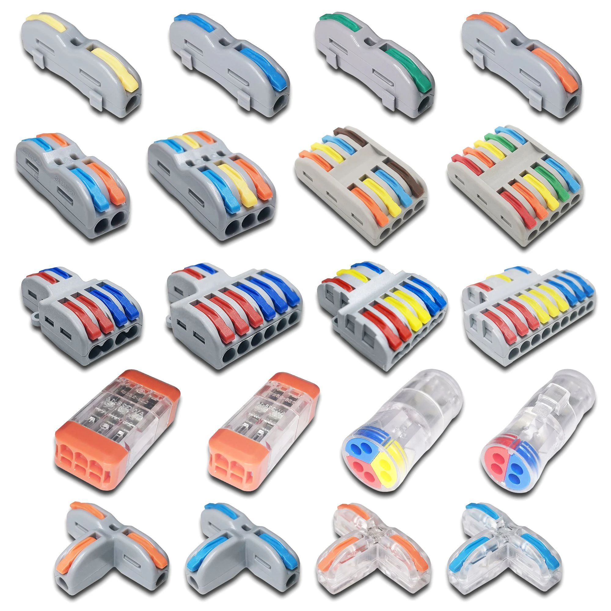 Mini Fast Wire Cable Connectors Universal Compact Conductor Spring ...