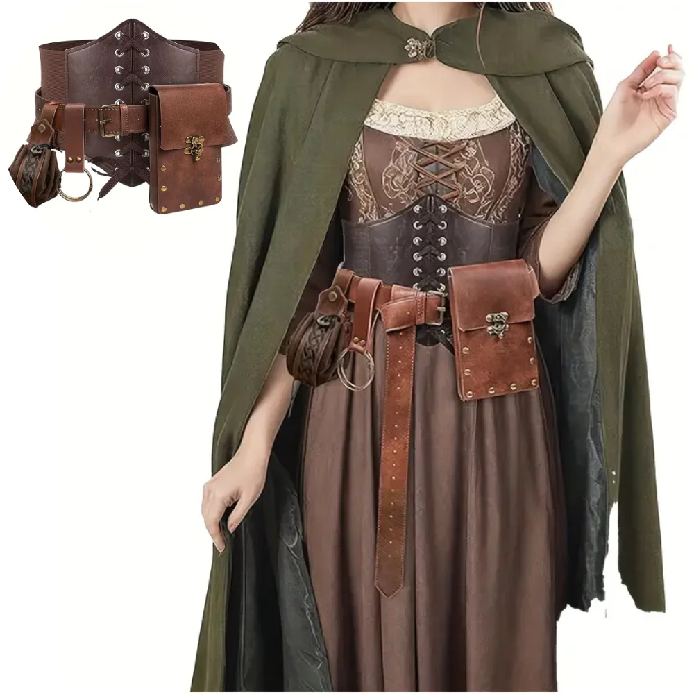 Medieval-Cosplay-Steampunk-Leather-Backpack-Waist-Ring-Belt-Pouch ...