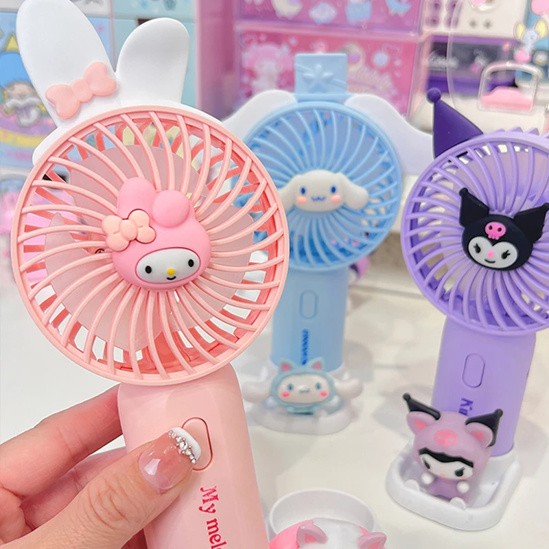 MINISO-Cinnamonroll-Cartoon-Rechargeable-Mini-Portable-Fan-Kuromi-Mini ...
