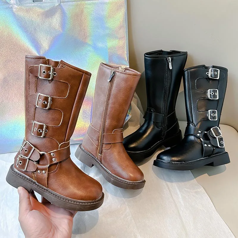 Girls-Retro-Boots-Child-New-Girl-Leather-Boots-Retro-High-Boots ...