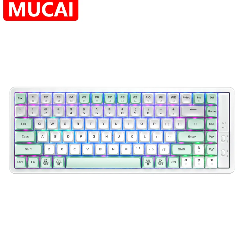 MUCAI GK85 USB Gaming Mechanical Keyboard Orange Switch 85 Keys Wired ...