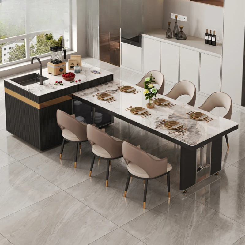 Villa-slate-island-dining-table-with-sink-dining-table-and-chairs ...