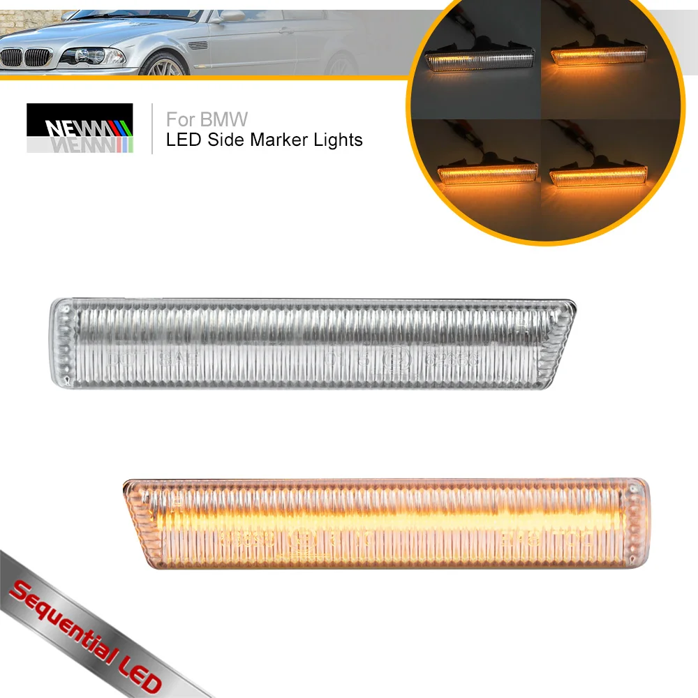 Dynamic LED Turn Signal Repeaters for BMW 3 Series E46 M3 7 Series E38 ...