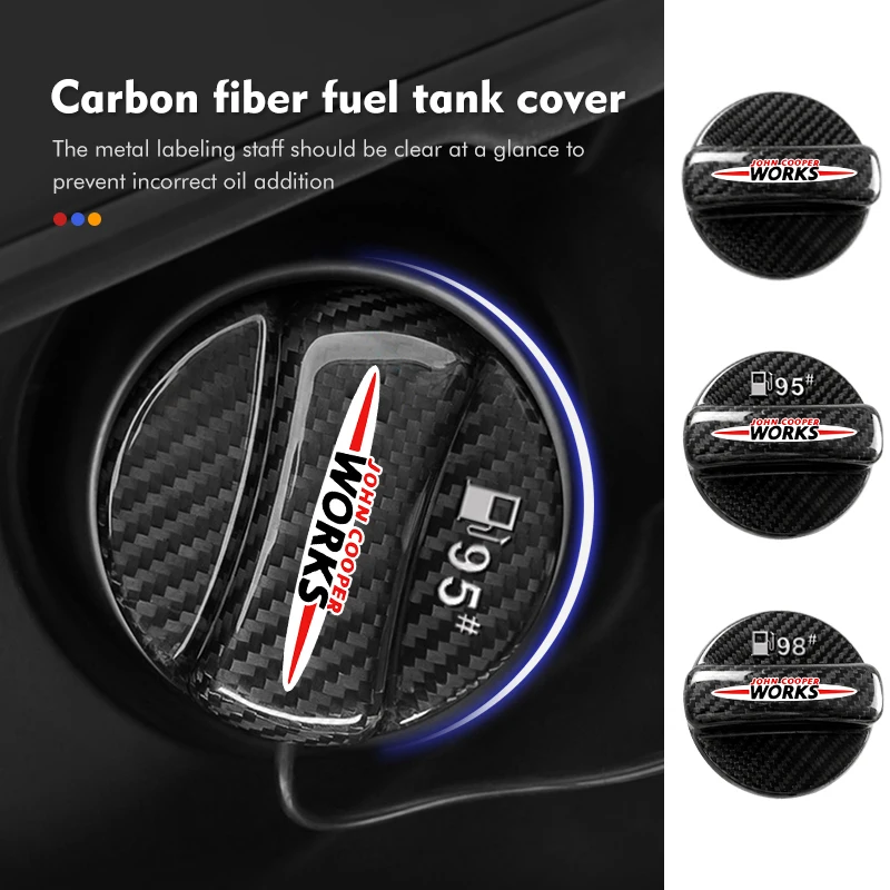 Carbon-Fiber-Fuel-Tank-Oil-Gas-Cap-Cover-Auto-Accessories-For-MINI-R56 ...
