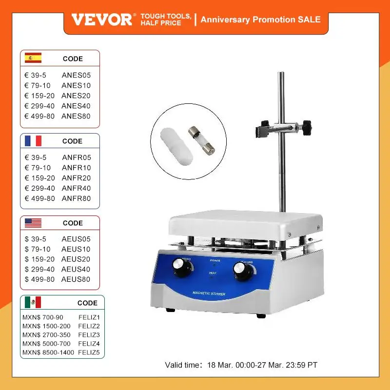 VEVOR-1000ML-3000ML-Electric-Magnetic-Stirrer-Hot-Plate-Vortex-Mixer ...