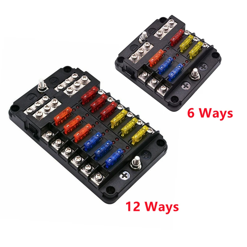 Car Blade Holder Fuse Box 6 Ways 12 Ways Blade Fuse Block 12v 32v ...