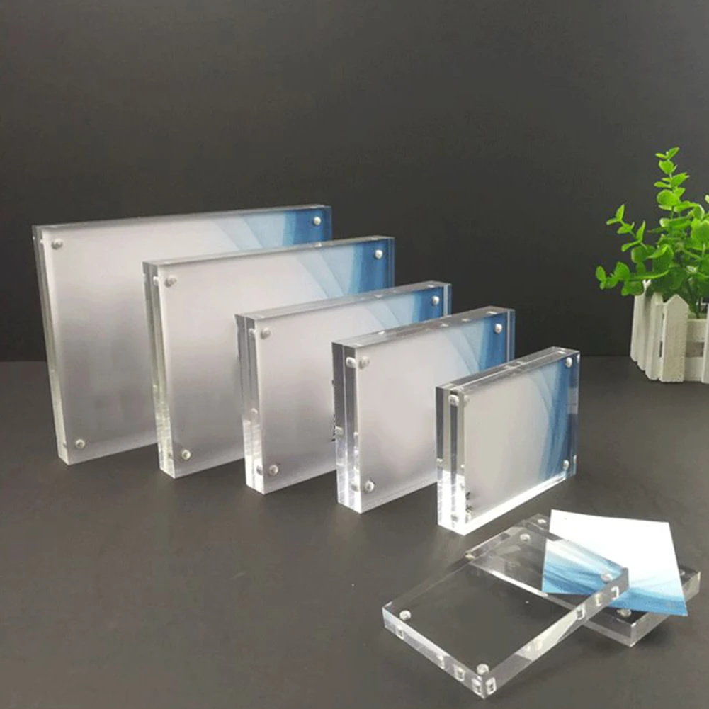 Transparent Acrylic Picture Photo Frame Magnetic Photocard Holder ...