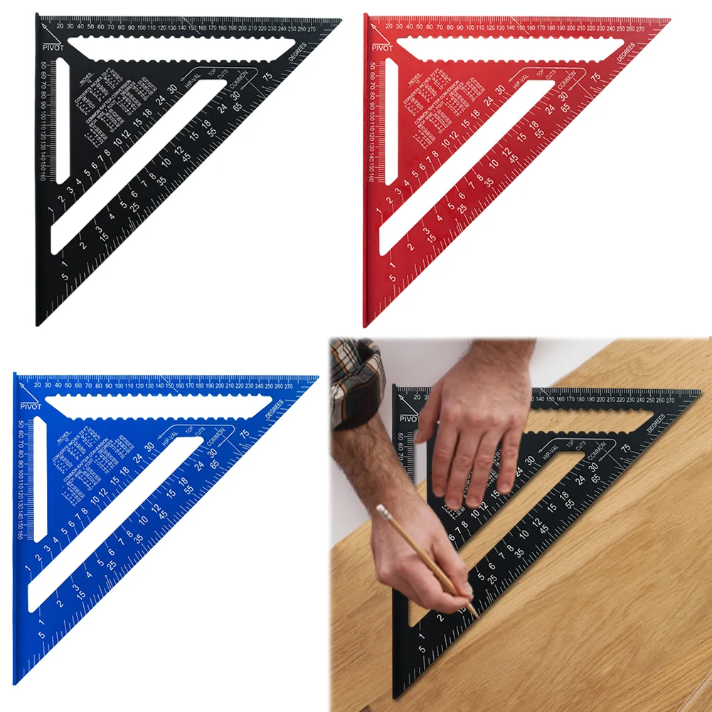 12 Inch Triangle Ruler Aluminum Alloy Measuring Square Ruler 90 ...