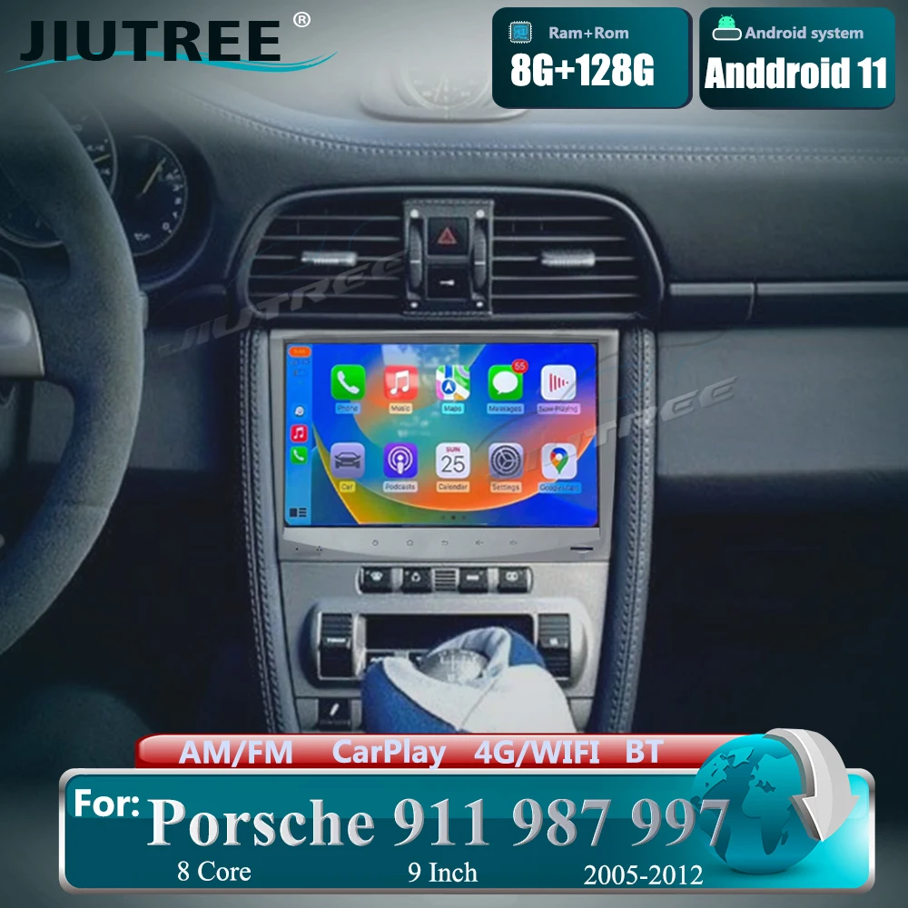 Android-11-8-128GB-Car-Radio-For-Porsche-911-987-997-Boxster-2005-2012 ...
