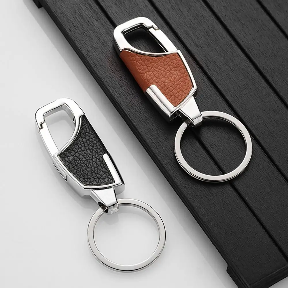 Luxury-Leather-Men-Keychains-Creative-DIY-Keyring-Holder-Durable-Metal ...