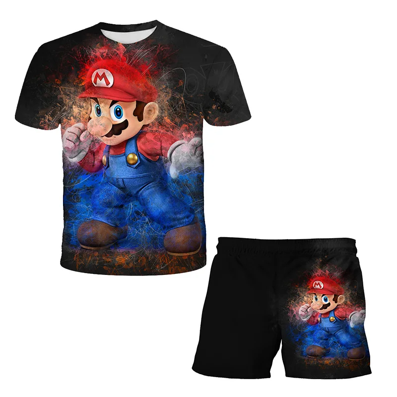 Conjunto de camiseta de Super Mario Bros para niño, ropa deportiva para ...