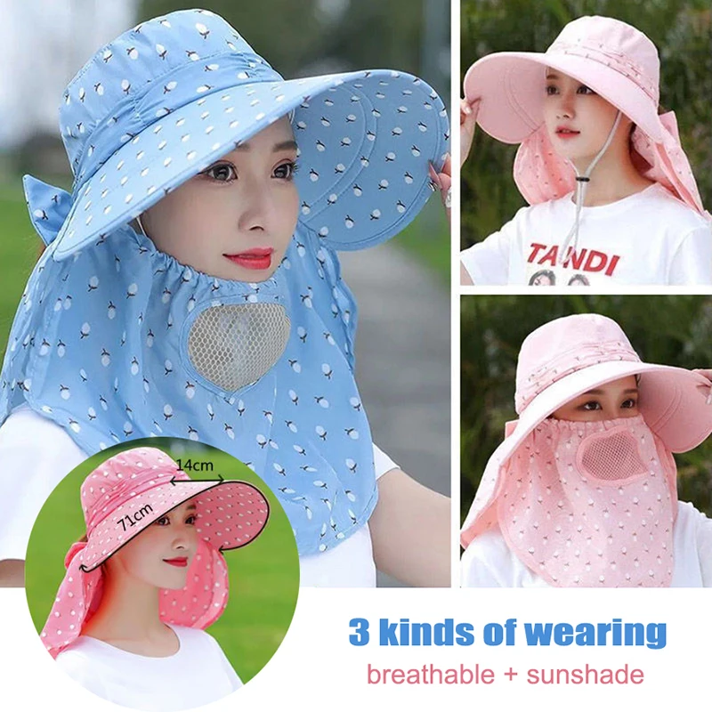 Sun-Hat-Female-Summer-Hat-Cover-Face-Breathable-Sun-Hat-All-match ...