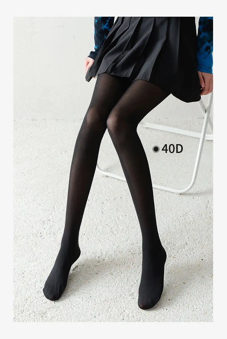 Collant,bas noirs en soie pour femmes, 6 épaisseurs, collants d'été ...