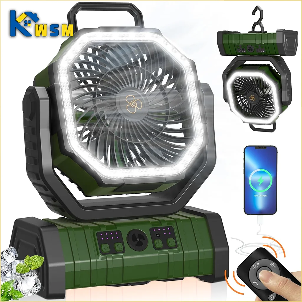 Portable-Rechargeable-Fan-LED-Lights-Timer-USB-Powered-Dual-Hooks ...