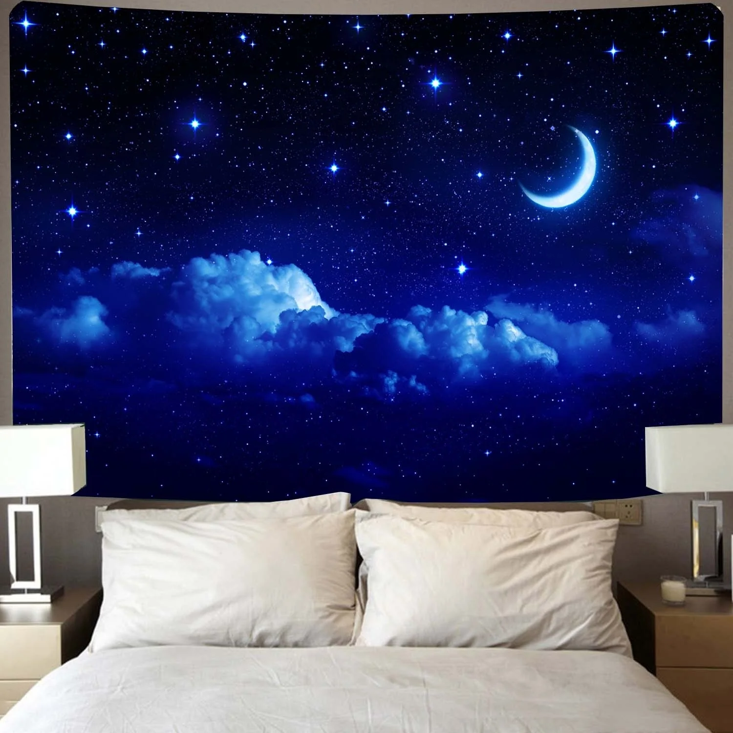 SepYue-tapiz-de-Luna-y-estrellas-para-colgar-en-la-pared-tapiz-azul ...