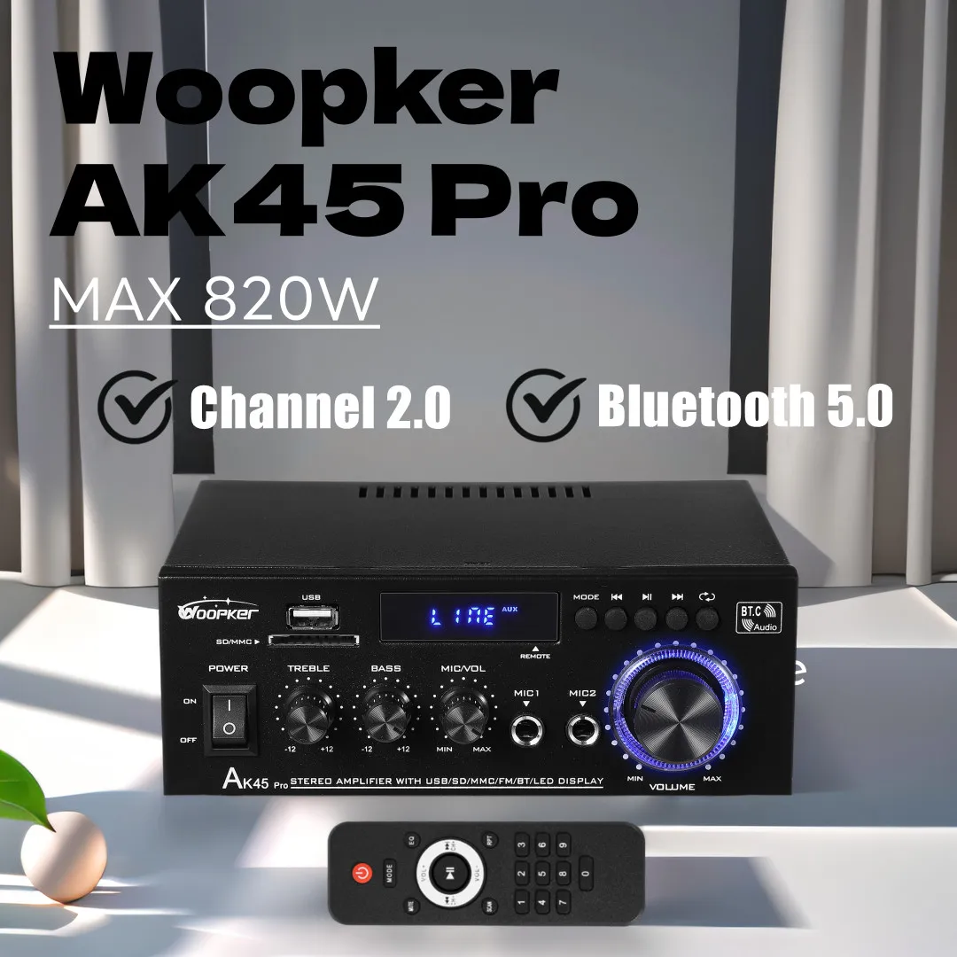 Woopker-AK45-Pro-HiFi-Digital-Amplifier-Peak-Power-820W-2-0-Channel ...
