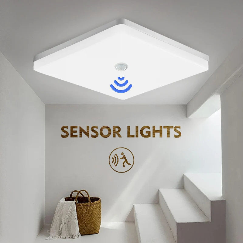 Square-Motion-Sensor-Ceiling-Lamps-36W-PIR-Motion-Sensor-Ultra-thin-LED ...