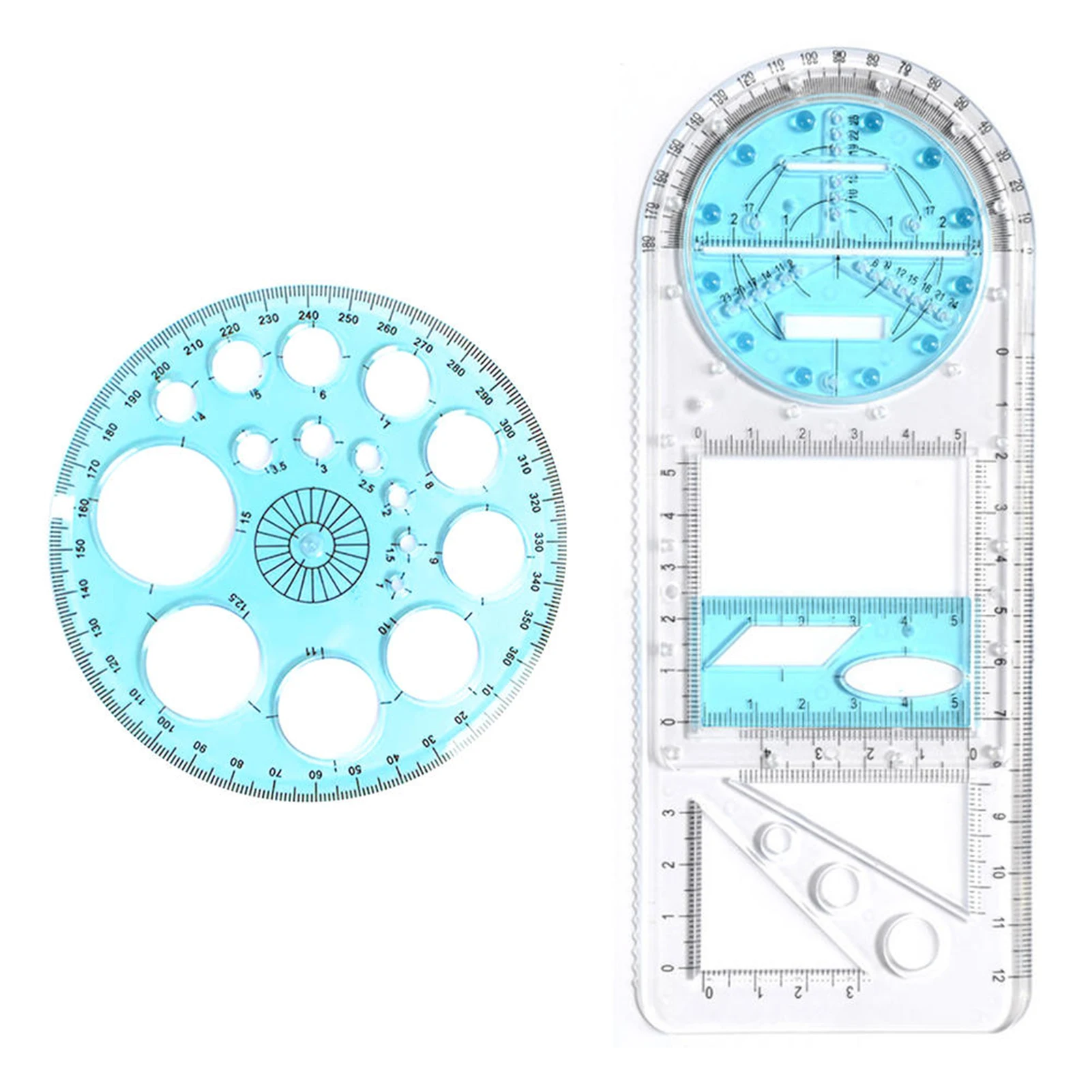 Multifunctional Geometric Rulers Geometric Drawing Template Measuring ...