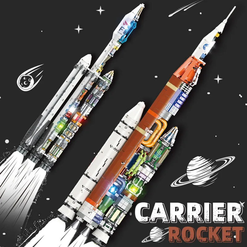 2024-New-MOC-City-Falcon-Heavy-Space-Rocket-Launch-Pad-Model-Building ...