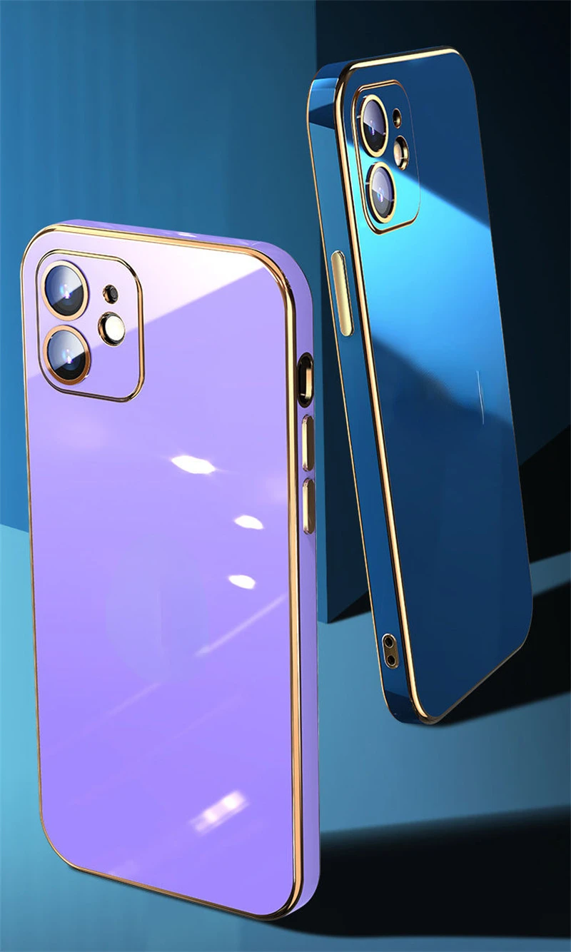 Straight Edge 6d Electroplated Phone Case for iPhone 13 Soft Case Apple ...