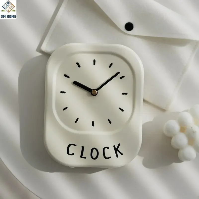 Korean-Style-Wall-Clock-Desk-Cream-White-Iron-Clock-Wall-Decoration-for ...