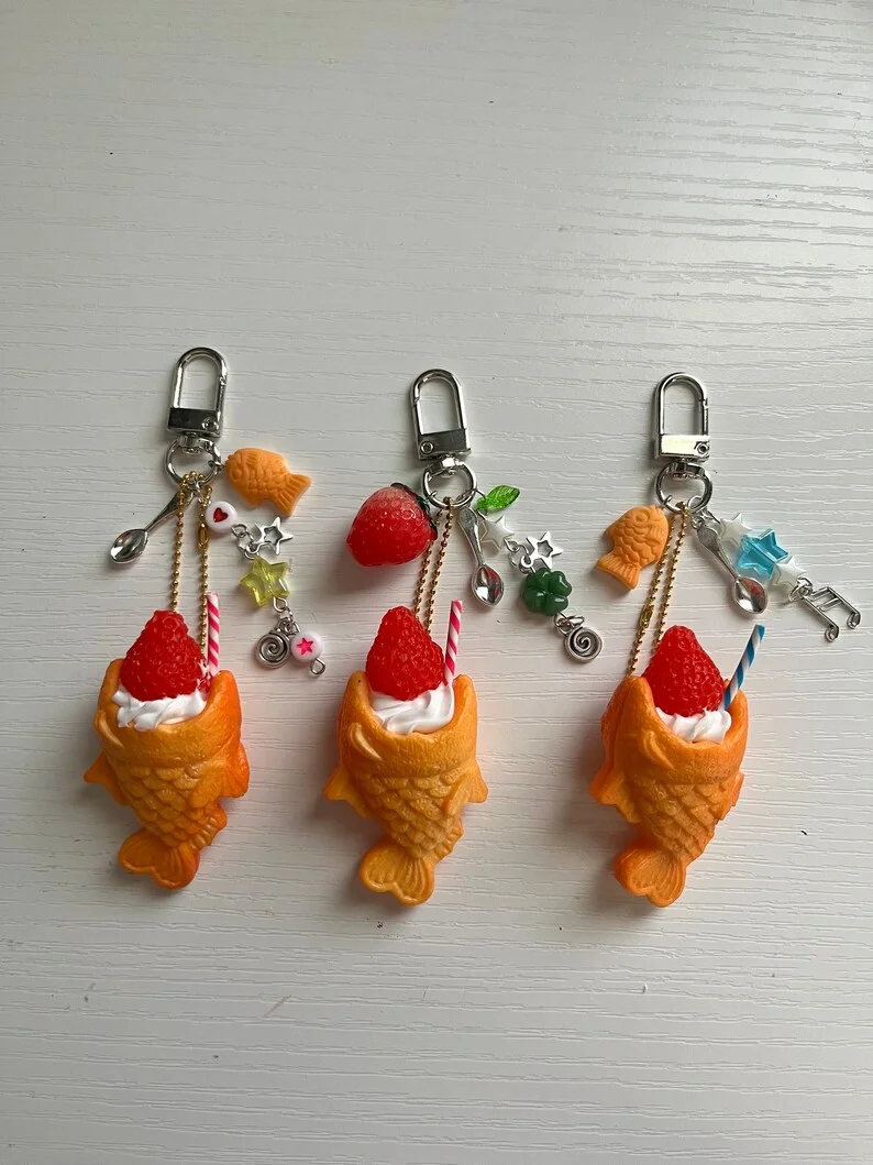 realistic-snack-food-taiyaki-Japanese-keychains-phonecharm-cute-unique ...