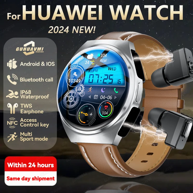 2024-New-For-HUAWEI-2-in-1-TWS-Earphone-Smart-Watch-Men-Bluetooth-Call ...