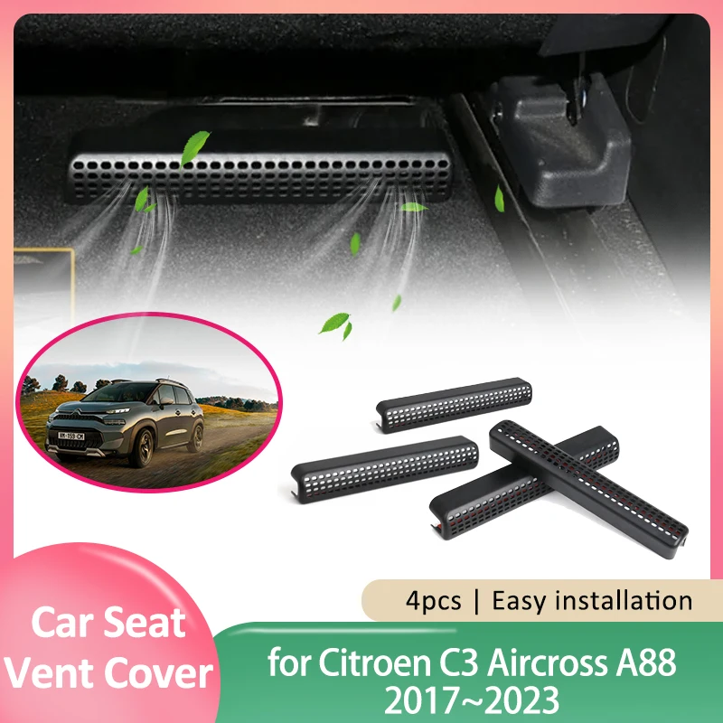 4pcs for Citroen C3 Aircross A88 2017~2023 2018 Car Back Seat Air Vent ...