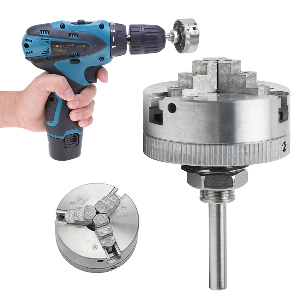 Metal 3 Jaws Manual Lathe Chuck Clamp High Carbon Steel Self-Centering ...