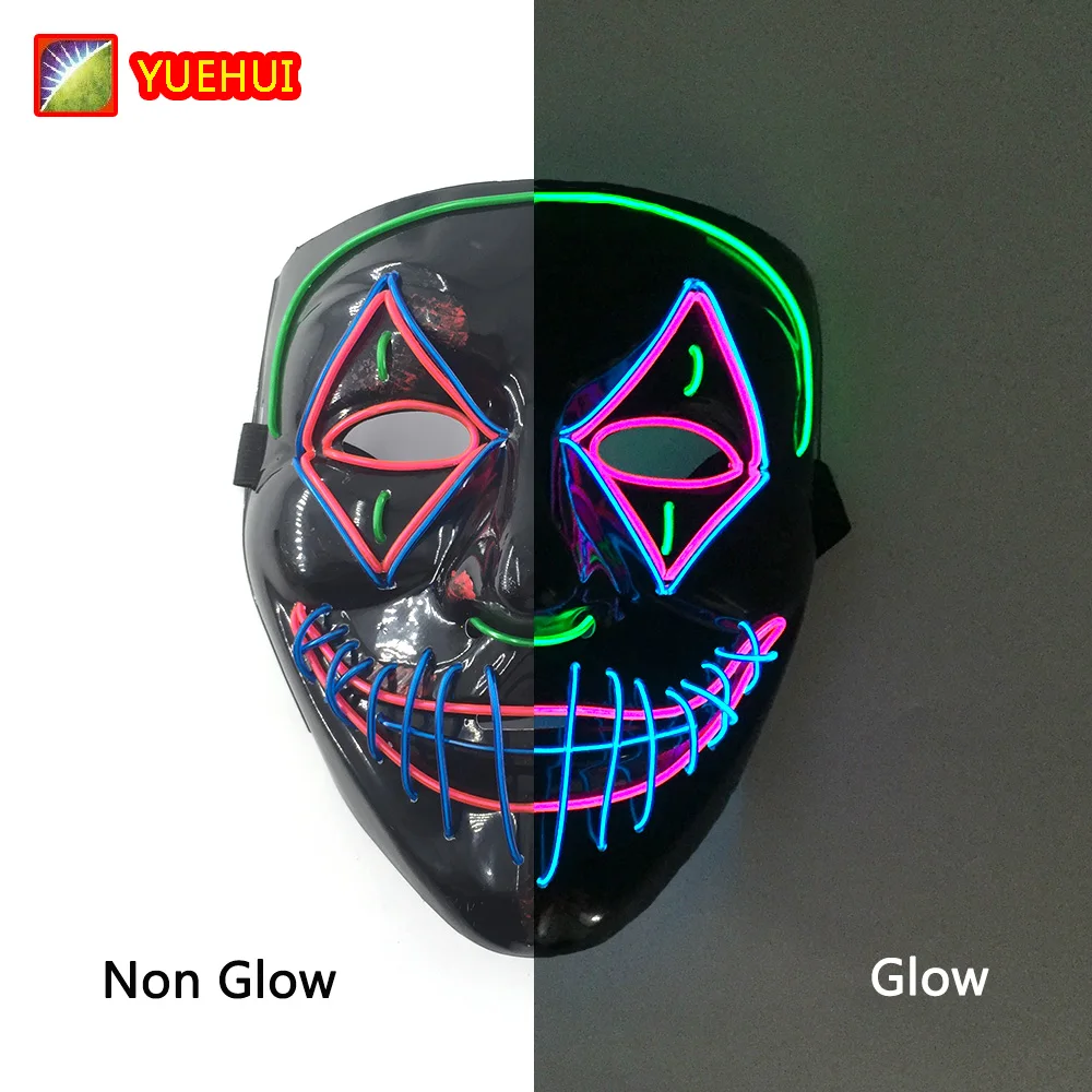 Free Shipping New Purge LED Neon Light Up Mask Halloween Masquerade ...