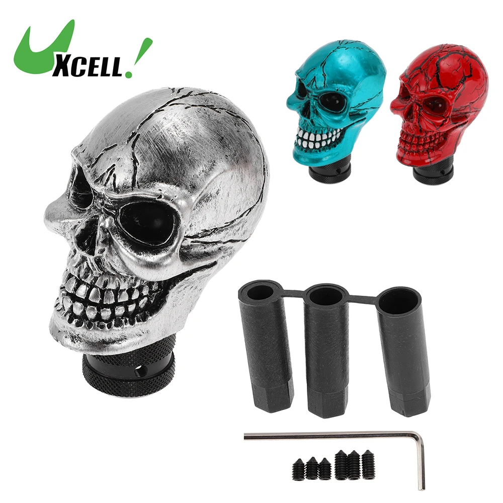 UXCELL 9cm Skull Shift Knob Universal Gear Shifter Knob Resin Stick ...