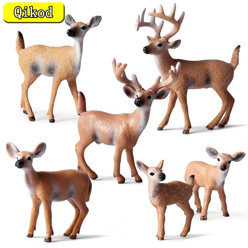 Simulation Forest Deer Figurines Moose,Elk,reindeer,Alpaca,Sika deer ...
