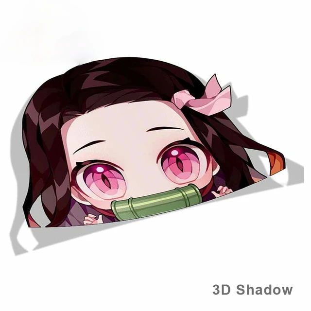 Cartoon Car Sticker For Nezuko Kamado Demon Slayer Peeker, 57% OFF