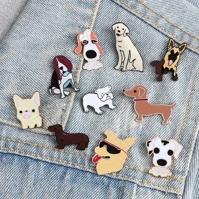 Cute-Funny-Pet-Dogs-Enamel-Pins-Cartoon-Animals-Chihuahua-German ...