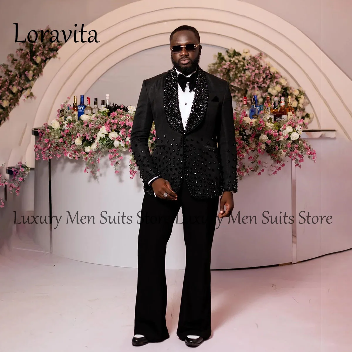 Black-Luxury-Beaded-Men-Suits-Shawl-Lapel-Groom-Wedding-Tuxedos-Diamond ...