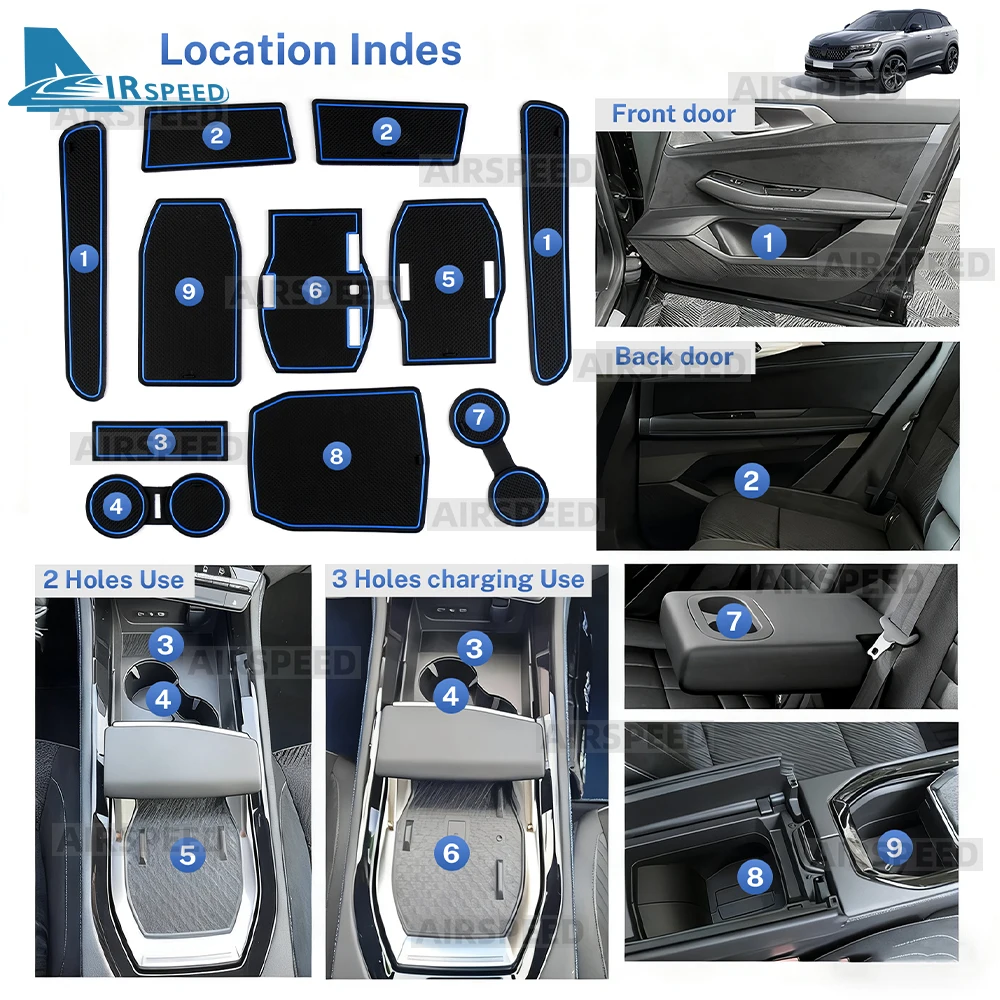 Car Door Groove Mat for Renault Austral E-Tech Hybrid 2022 2023 2024 ...
